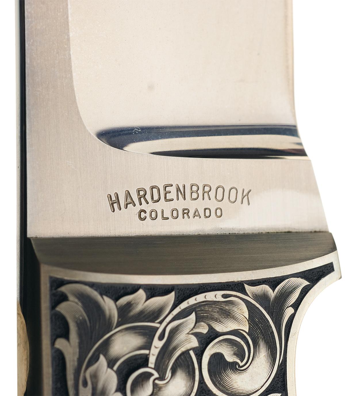 Jim Hardenbrook Knife with Steve Lindsay Engraving and Stag Scales