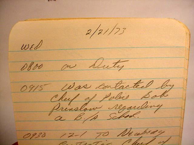 LOT OF 2 VINTAGE POLICE LOG BOOKS - CHIEF COURTNEY