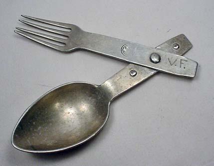 WW2 GERMAN NAZI WAFFEN SS ALUMINUM SPOON AND FORK