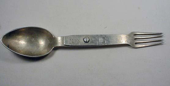 WW2 GERMAN NAZI WAFFEN SS ALUMINUM SPOON AND FORK