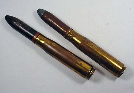 LOT OF 2 WW2 US 22MM MACHINE GUN ROUNDS - DEWAT