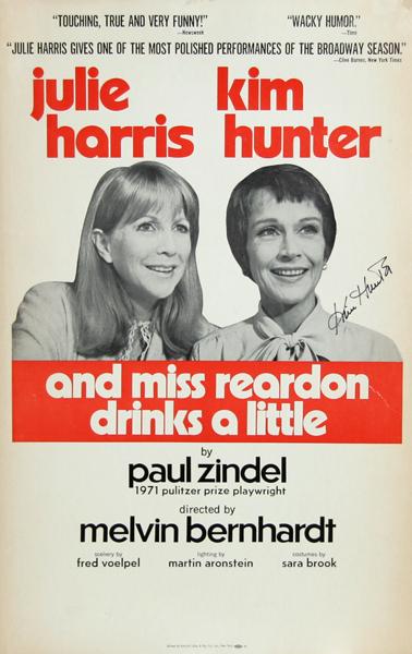 Theatrical Poster and Miss Reardon Drinks A Little, Kim Hunter