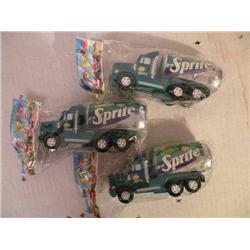 3 SPRITE TRUCK TOYS