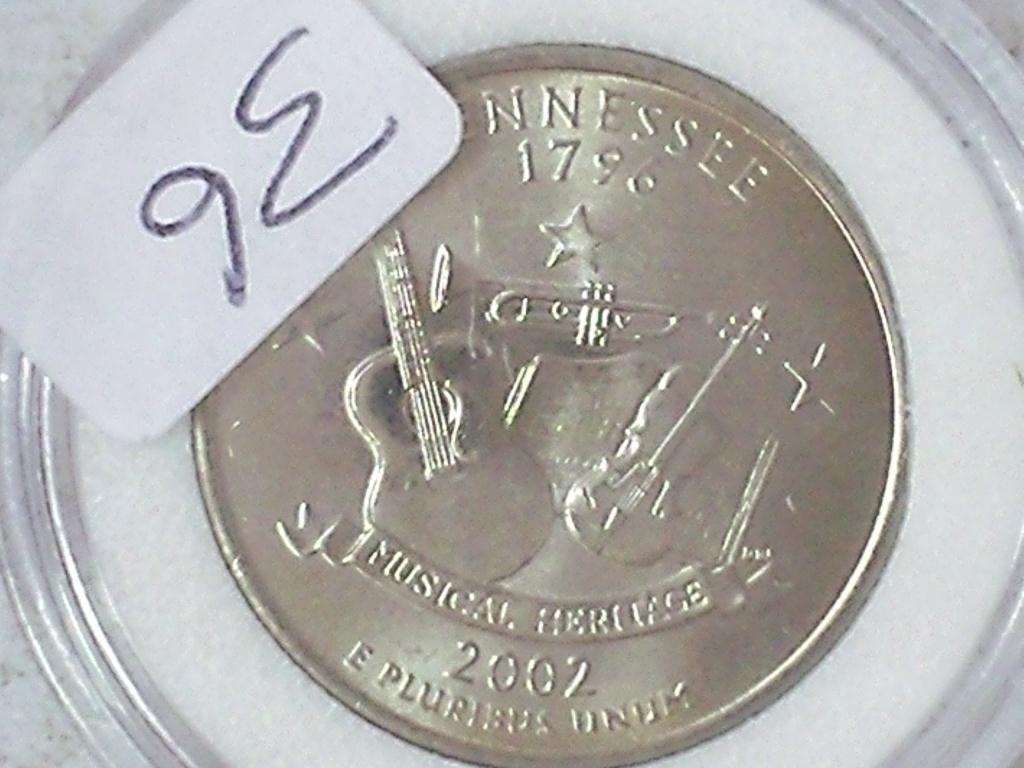 Elvis Colorized 2002 Tennessee Quarter