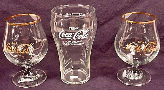 Lot Of 3 German Coca Cola Glasses