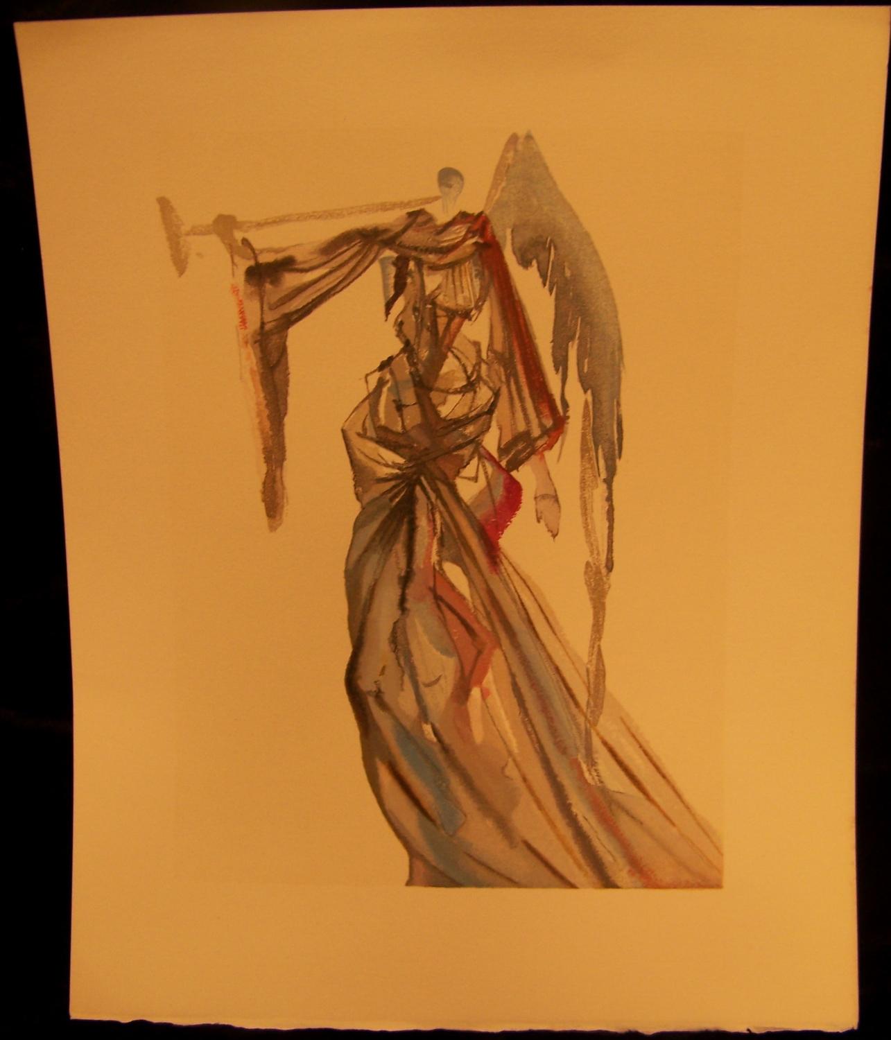 Salvador Dali Angel of the Sun original woodblock print from the Divine ...