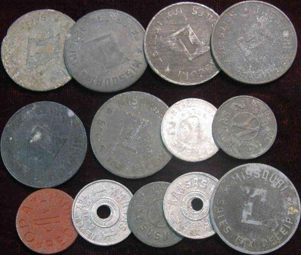 41. (13) Old U.S. Tax Tokens.