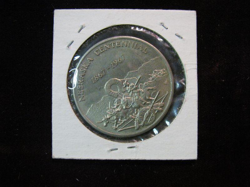 983. 1867-1967 Nebraska Centennial, Omaha Coin Club Medal. Nickel.