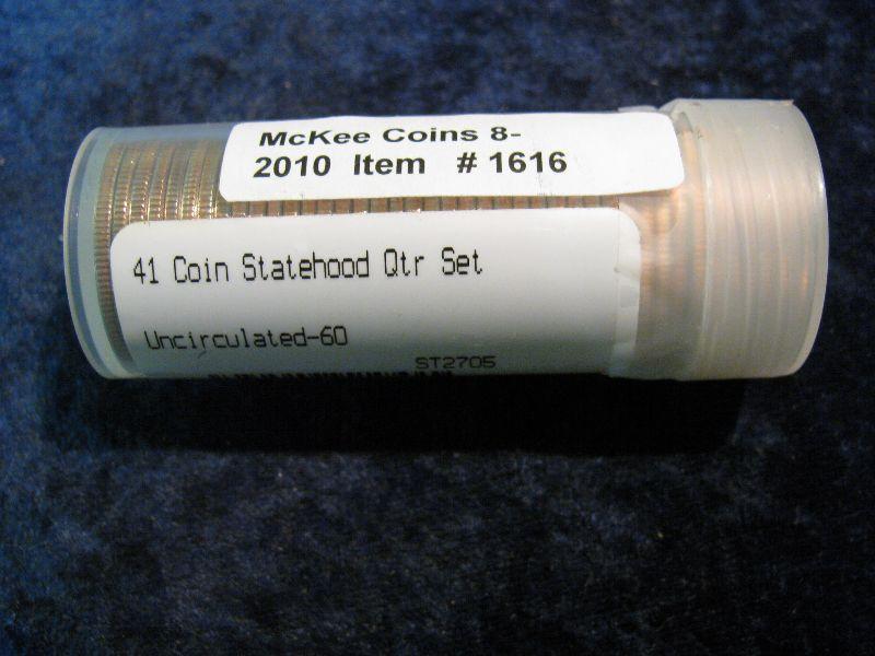 1616. 41-piece Statehood Quarter Set. Uncirculated in a plastic tube.