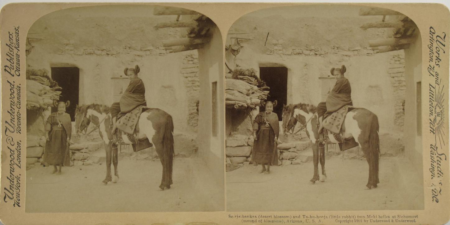 Hopi Mesas,AZ - Navajo County - 1901 - Moki (Hopi) Maidens Stereoview ...