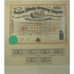 Wickenburg,AZ - Maricopa County - June 1, 1870 - Vulture Mining Co. Bond