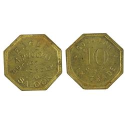 Sutter Creek,CA - Amador County - c1900 - Eagle Saloon Token : 10 - MS ...
