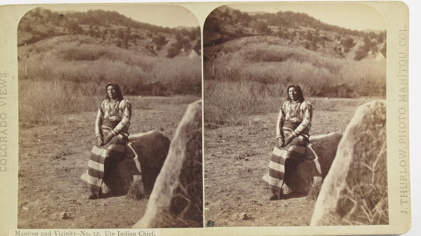 Manitou,CO - El Paso County - 1873 - Ute Indian Chief Stereoview