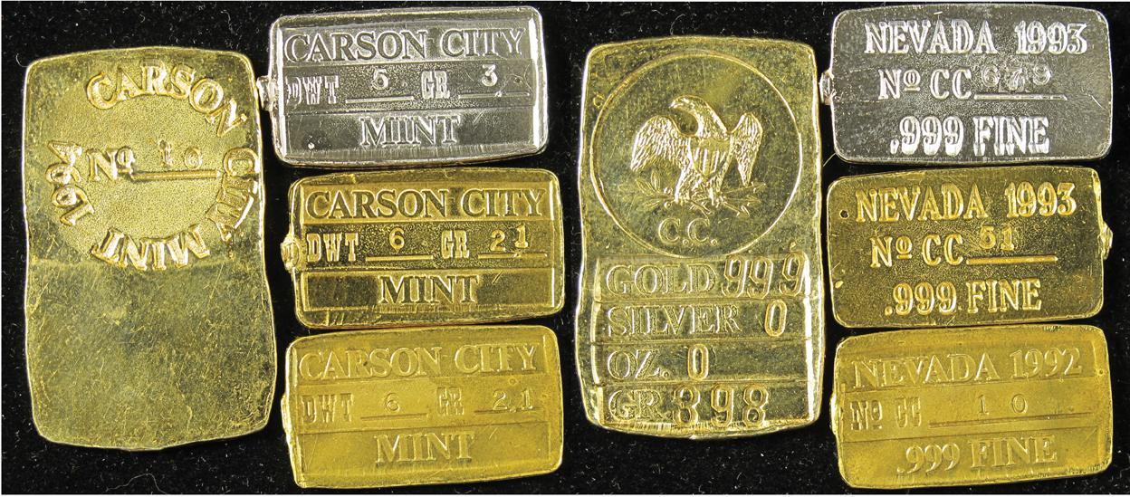 Carson City,NV - 1990s - Carson City Mint Gold & Silver Ingots