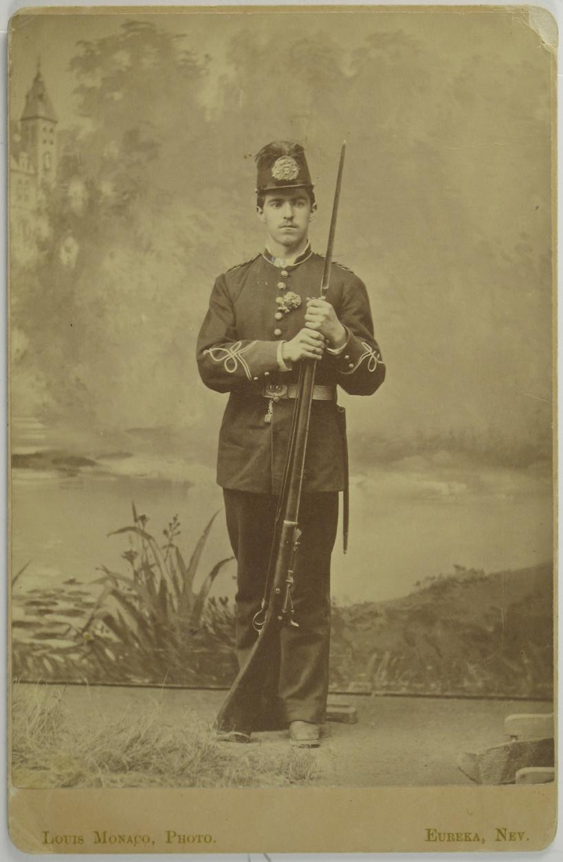 Eureka,NV - c1882 - Militia Man Poses Photograph