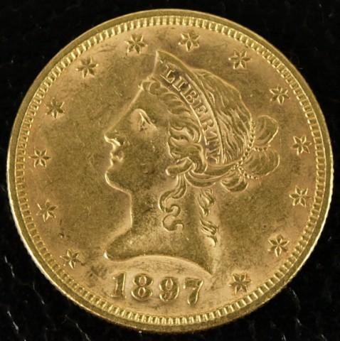 1897 $10 Liberty Head Gold Eagle Coin