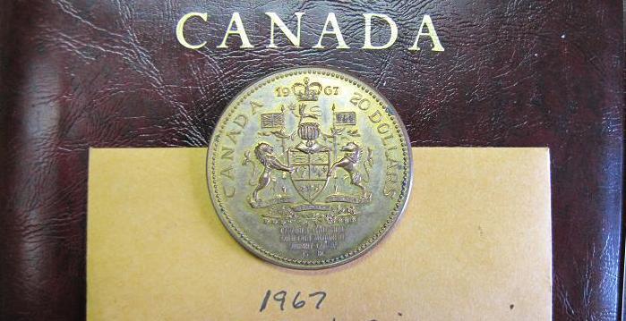Gold Plated 1967 20 Dollar Canadian Coin