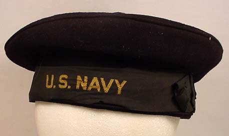 EARLY US NAVY SAILOR'S CAP - POSS. WW1 - Marked on