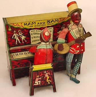 C. 1920'S BLACK AMERICANA STRAUSS HAM AND SAM TIN