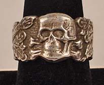 WW2 GERMAN NAZI SS RING W/ SKULL AND SERPENT - MAR