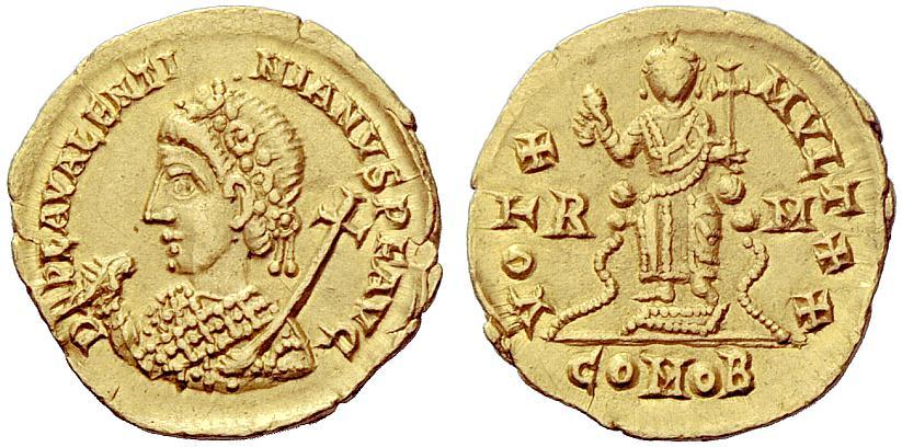 Roman Emp. Valentinian III. Solidus 435, AV 4.46g.
