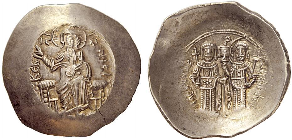 Byzantine Emp. Alexius III Angelus. Aspron trachy 1197-1203, EL 4.68g.