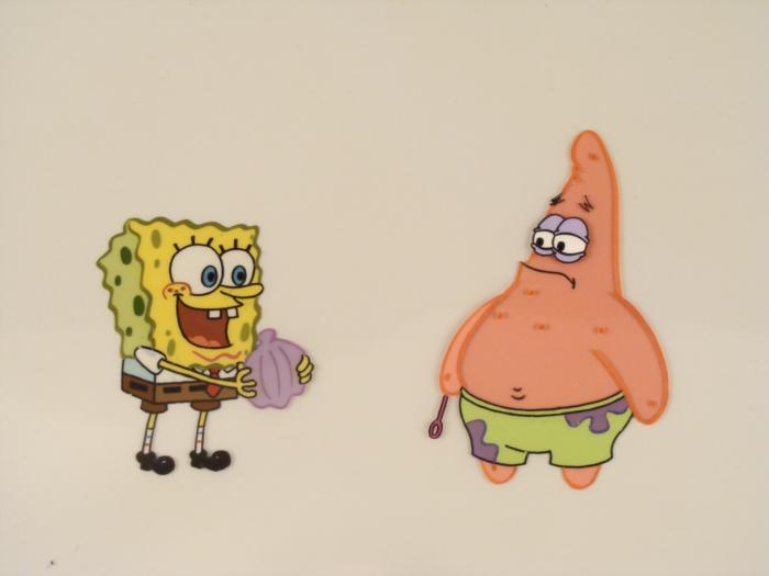 Clam Original Animation Art Spongebob Cel Patrick Star