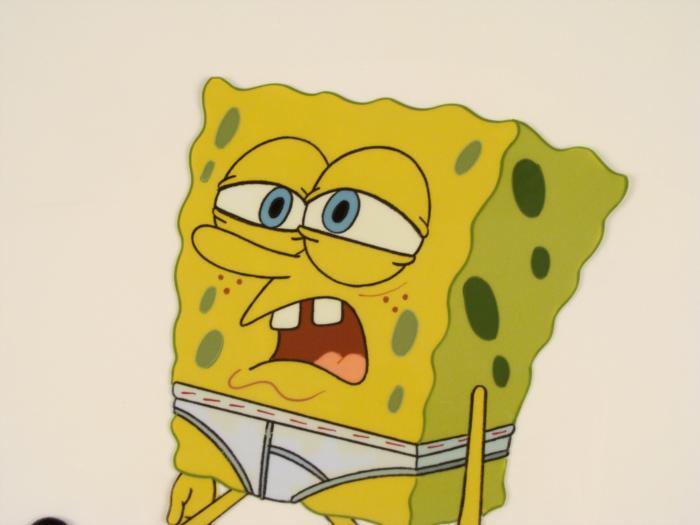Squinting Eyes Original Cel Production Art SpongeBob