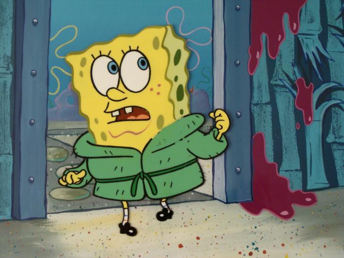 Spongebob Animation Cel Robe Original Background Art