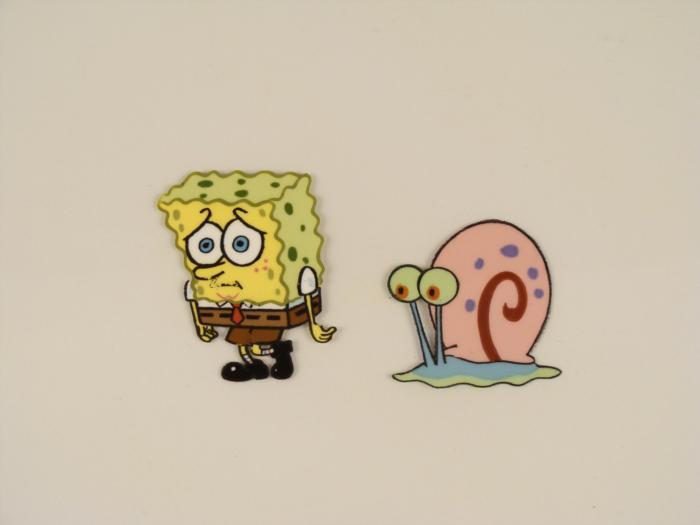 Production Original SpongeBob Long Face Cel Art Gary