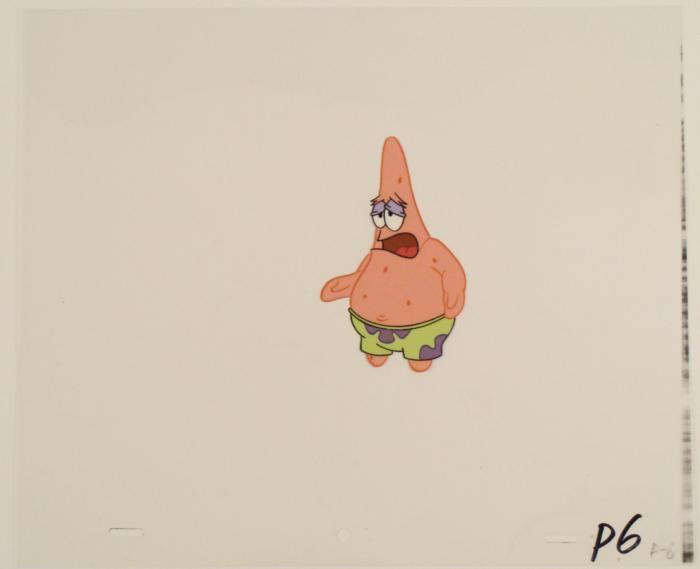 Production Cel Original Shrug Shoulders SpongeBob Art