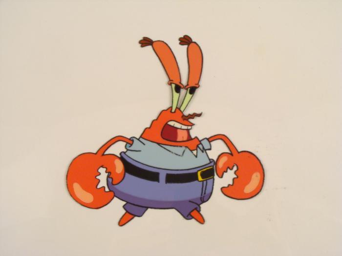 About To Yell Mr Krabs Original Animation Spongebob Cel