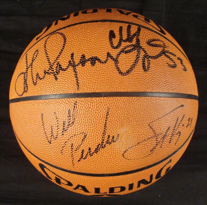 Chicago Bulls Signed Basketball 7 Sigs Will Perdue