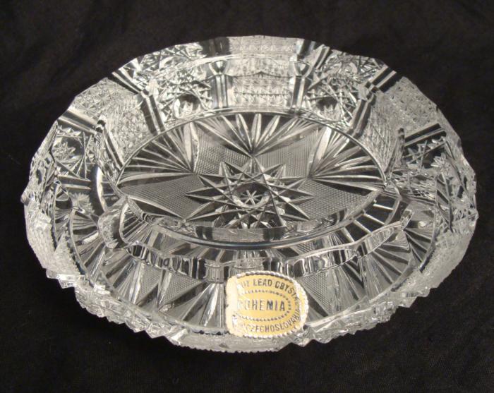 Bohemia Cut Glass Lead Crystal Vintage Ash Tray Dish