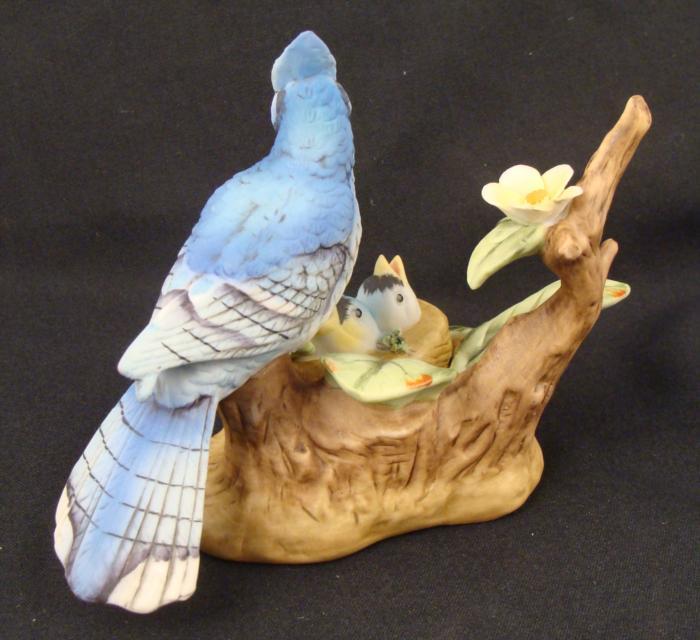 Lefton Blue Jay Vint Hand Painted Bird Figurine 02708