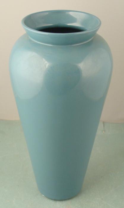 Large Haeger Pottery Teal Blue Vase 1980s Decor