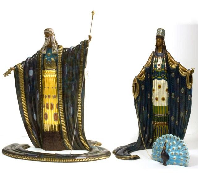 LIMITED ED. ERTE BRONZE SUITE ZEUS & HERA FIGURES