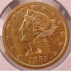 1885 GOLD 5 DOLLAR LIBERTY COIN