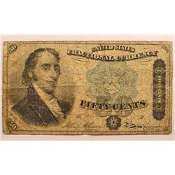 EARLY FRACTIONAL CURRENCY 50 CENT NOTE - 4TH ISSUE