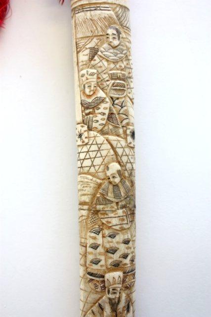 19th c. Chinese heavily carved ivory sword