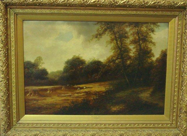Gilt framed oil painting signed R. Perry