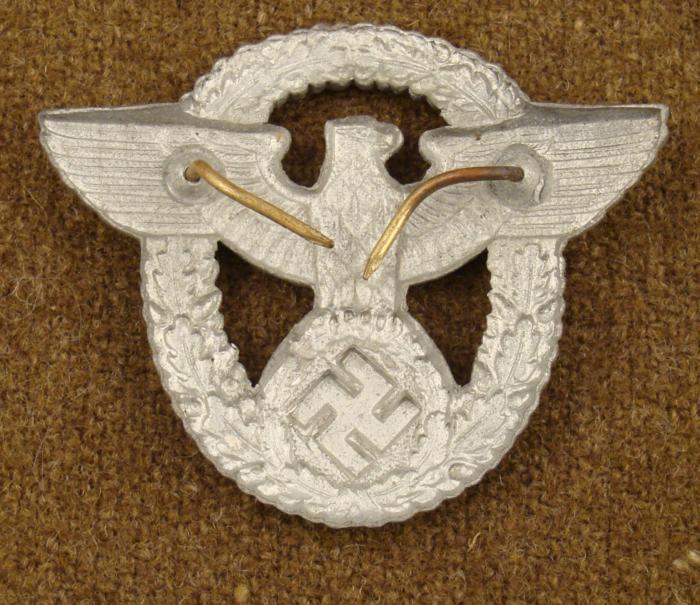 HEAVY METAL NAZI POLICE WREATH, EAGLE & SWASTIKA VISOR