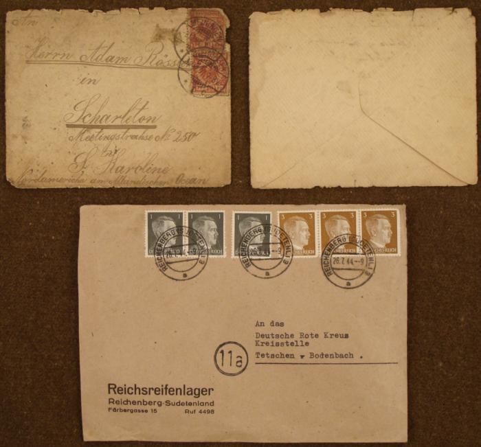 ORIGINAL1897 AND 1944 WITH 6 HITLER STAMPS ENVELOPE