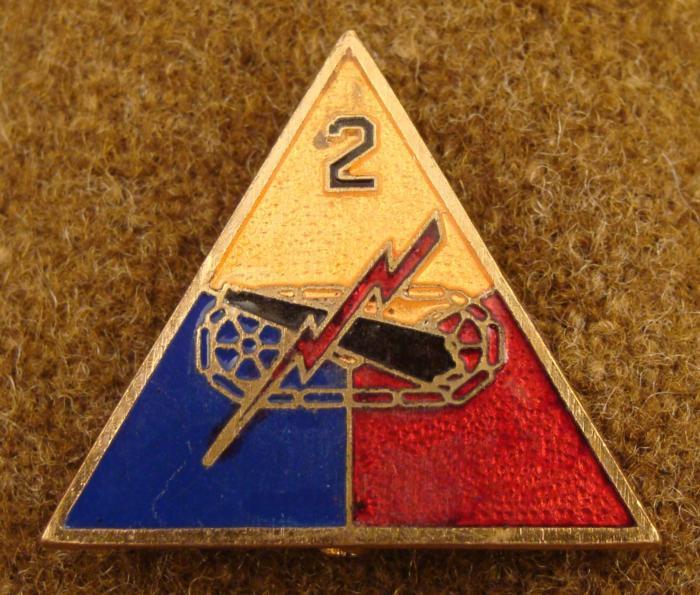 METAL PIN-2ND ARMORED DIVISION-ENAMEL-PINBACK- GEMSCO