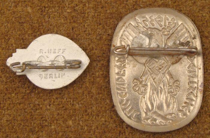2 original NAZI HITLER YOUTH MEDALS- 1) 1935 DEUTCHES J