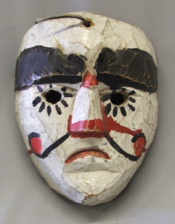 Vintage Mexican Wood Hand Carved Mask