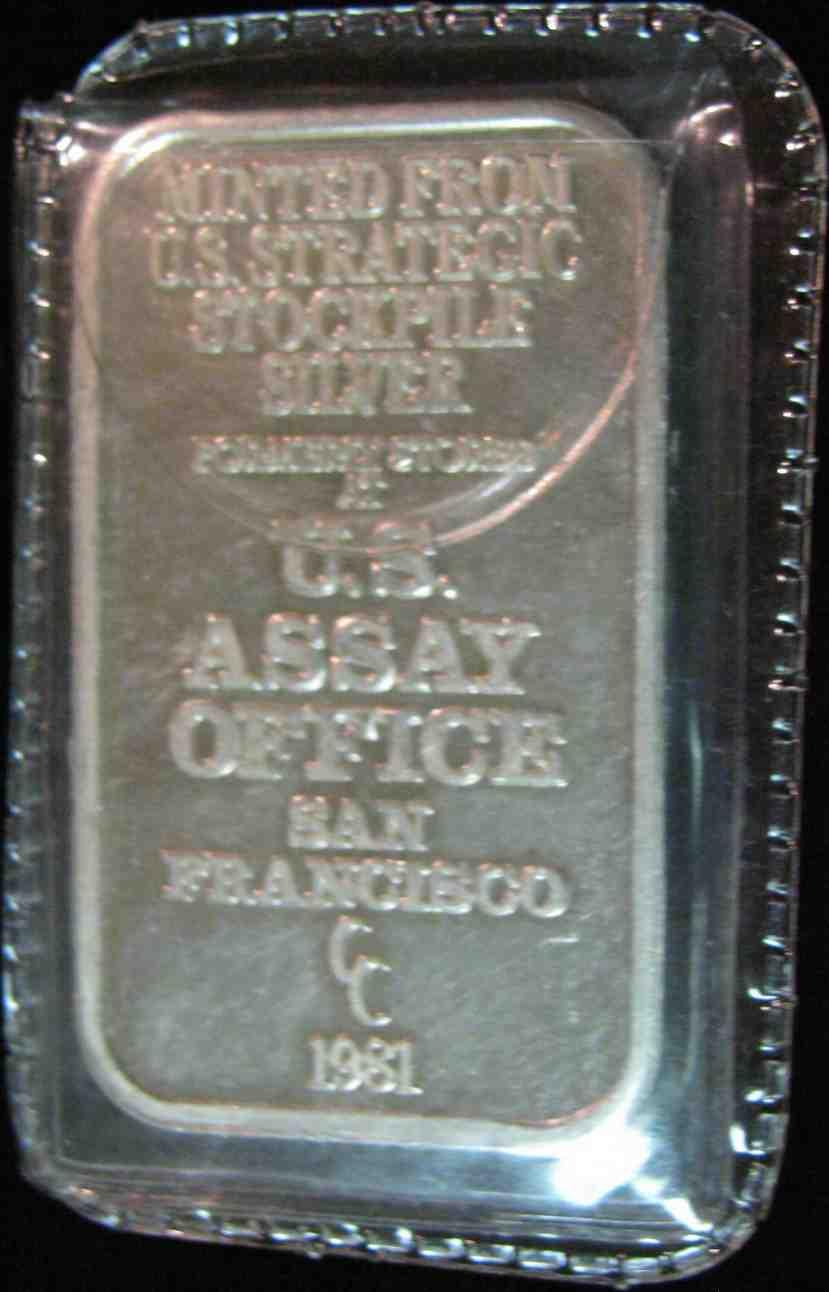 47. Historic .999 Fine Silver Ingot minted from U.S. Strategic ...