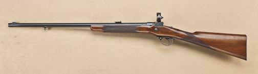 Soper patent single-shot rifle, 500-450 cal, 2-1/2” round barrel, 44-7/ ...