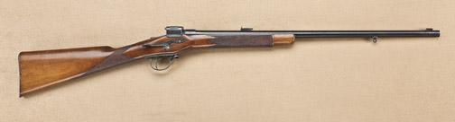 Soper patent single-shot rifle, 500-450 cal, 2-1/2” round barrel, 44-7/ ...