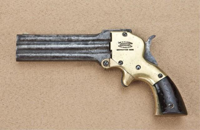 William Marston 3-barrel derringer, .32 caliber rimfire, 4” barrels ...